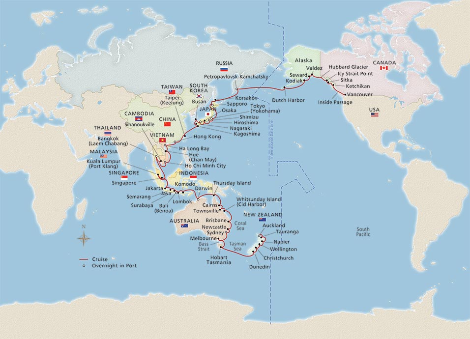 Grand Pacific Explorer - Auckland to Vancouver - Cruise Overview